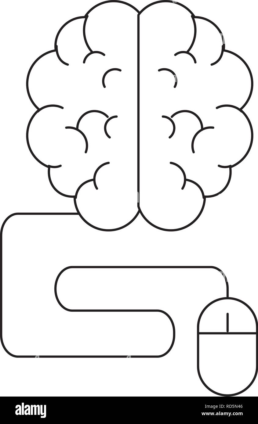 brain with mouse Stock Vector Image & Art - Alamy