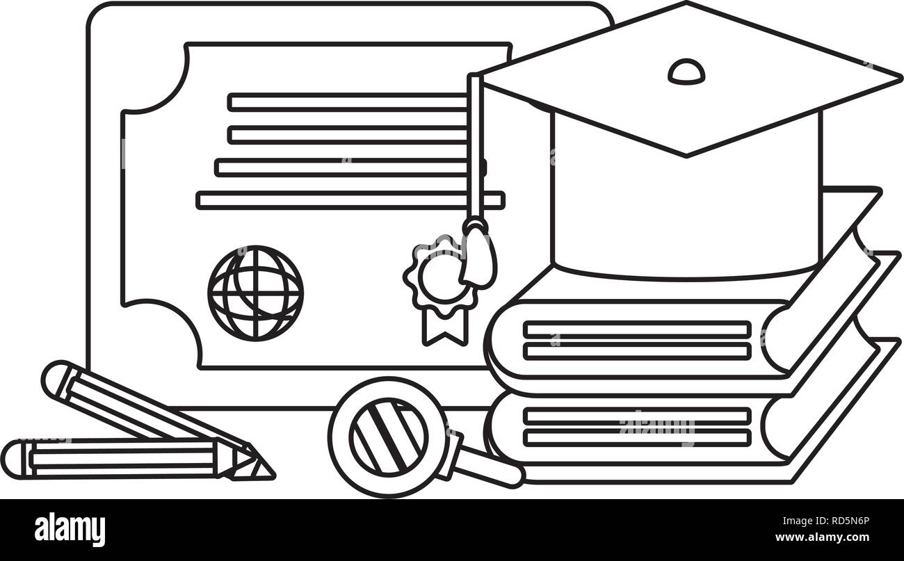 diploma and books Stock Vector Image & Art - Alamy