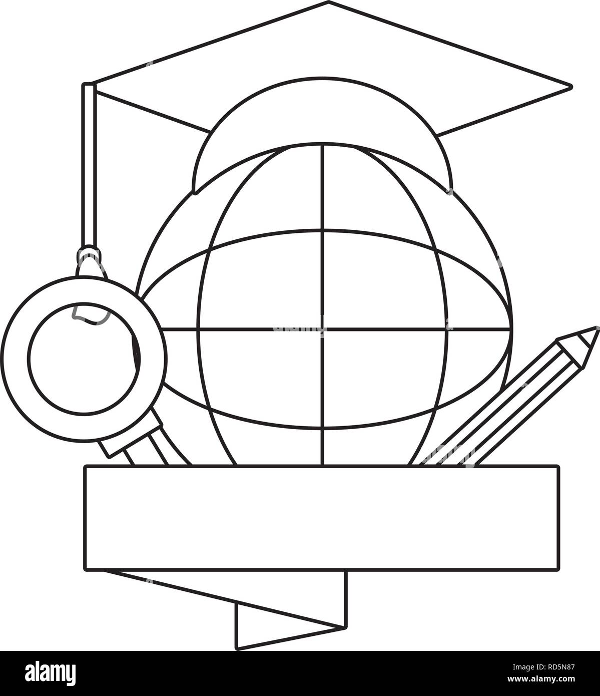 globe and graduation cap Stock Vector Image & Art - Alamy
