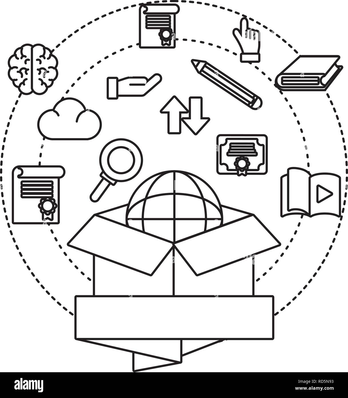 box with globe Stock Vector Image & Art - Alamy