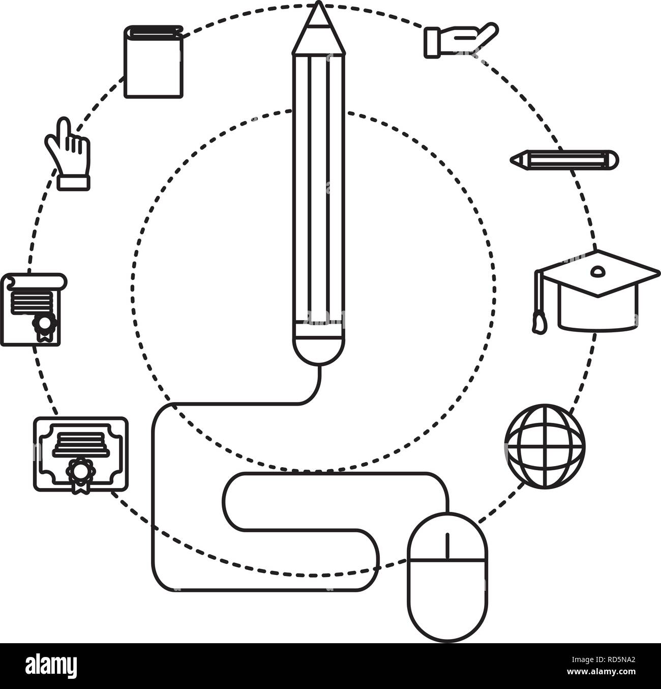 pencil with mouse Stock Vector Image & Art - Alamy