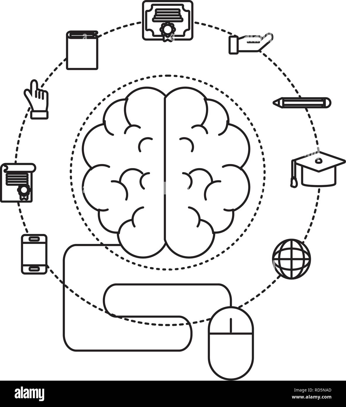 brain and mouse Stock Vector Image & Art - Alamy
