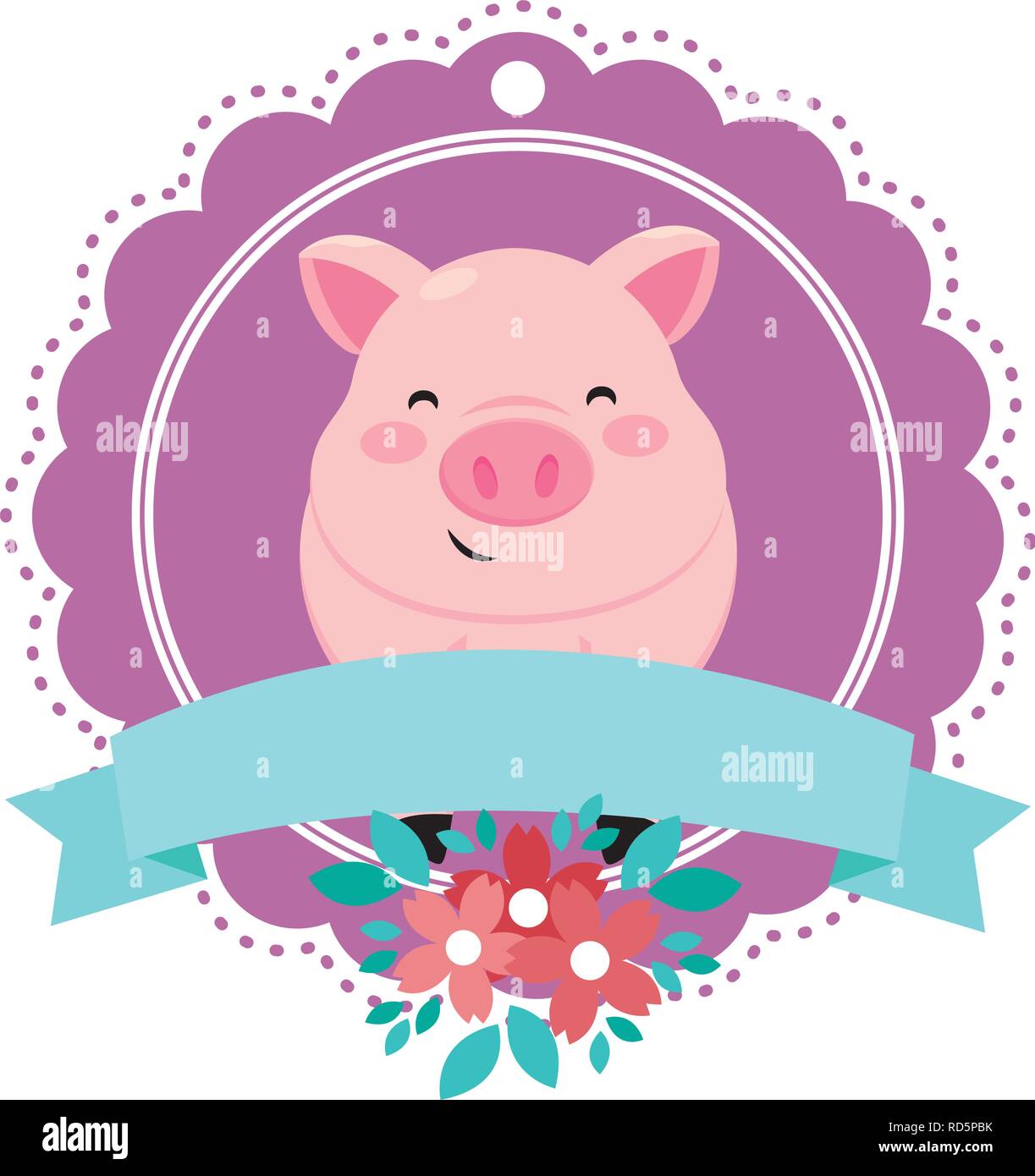 pig with ribbon Stock Vector Image & Art - Alamy