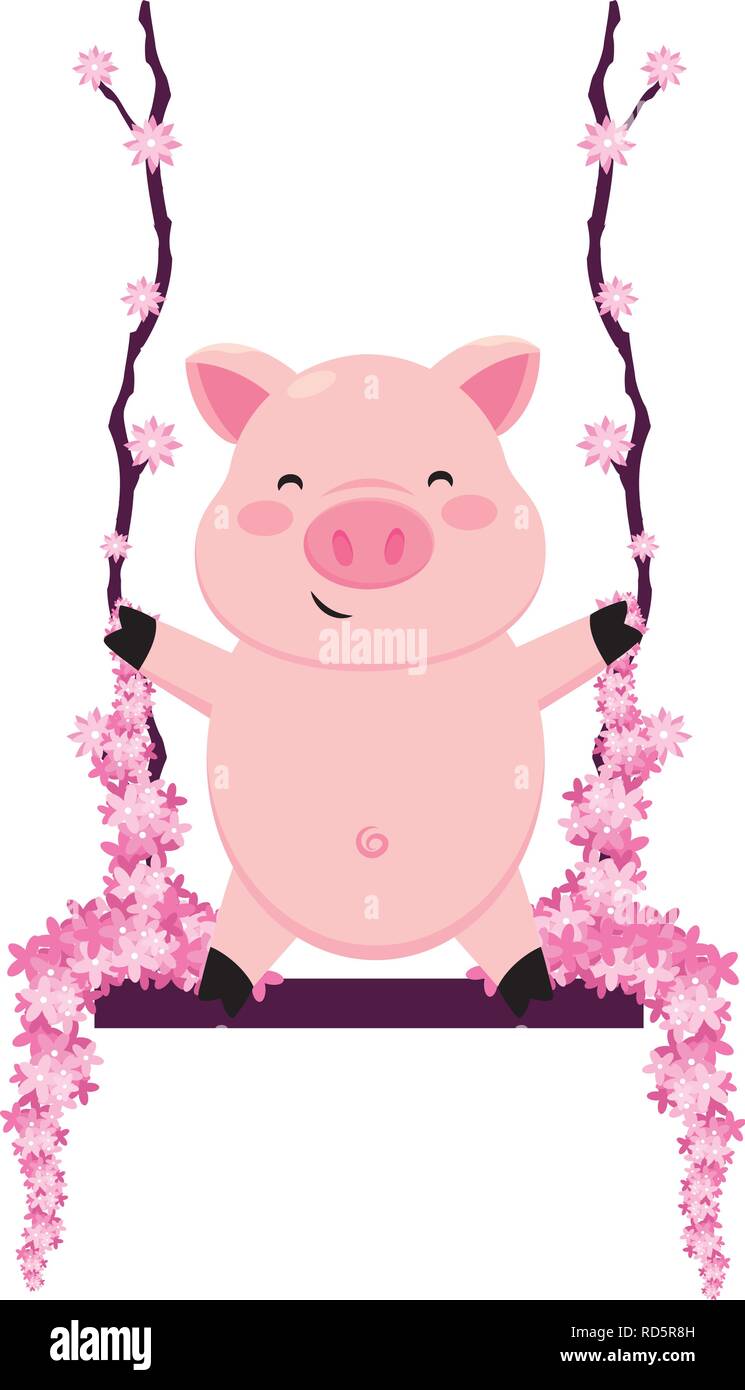 pig in a swing Stock Vector Image & Art - Alamy