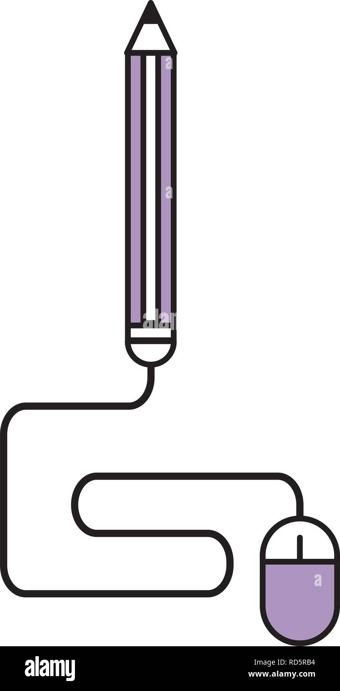 pencil with mouse Stock Vector Image & Art - Alamy