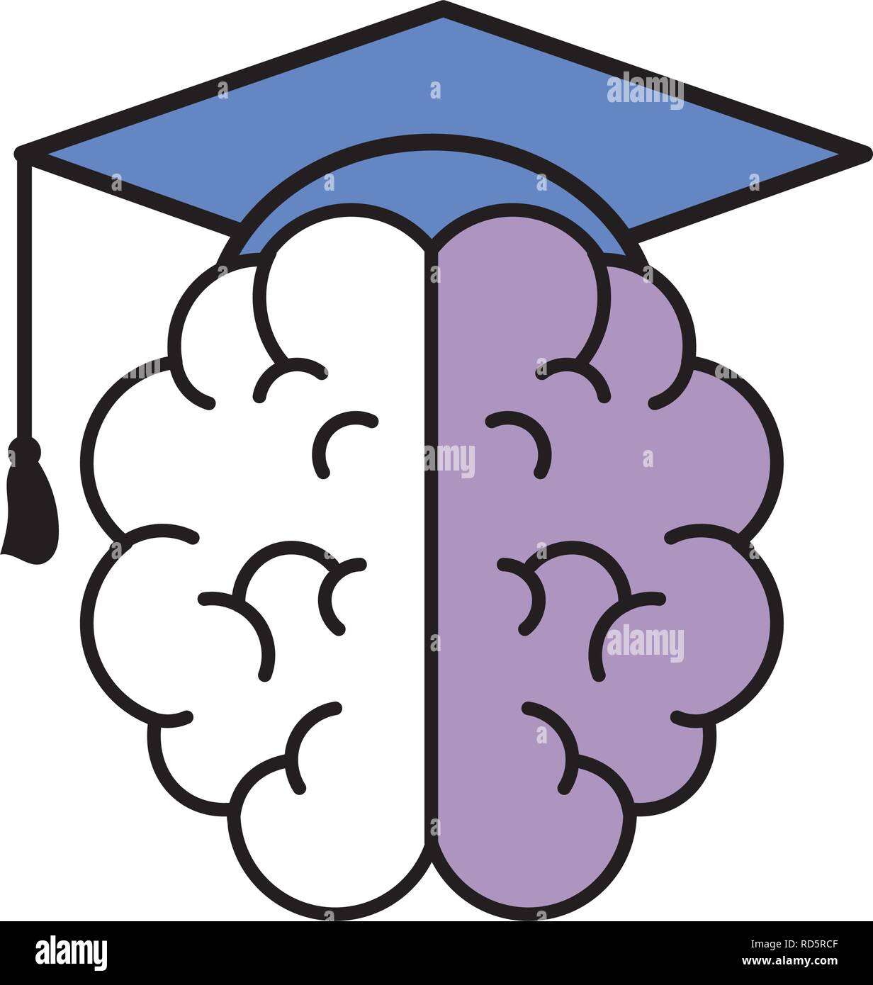 brain with graduation cap Stock Vector Image & Art - Alamy