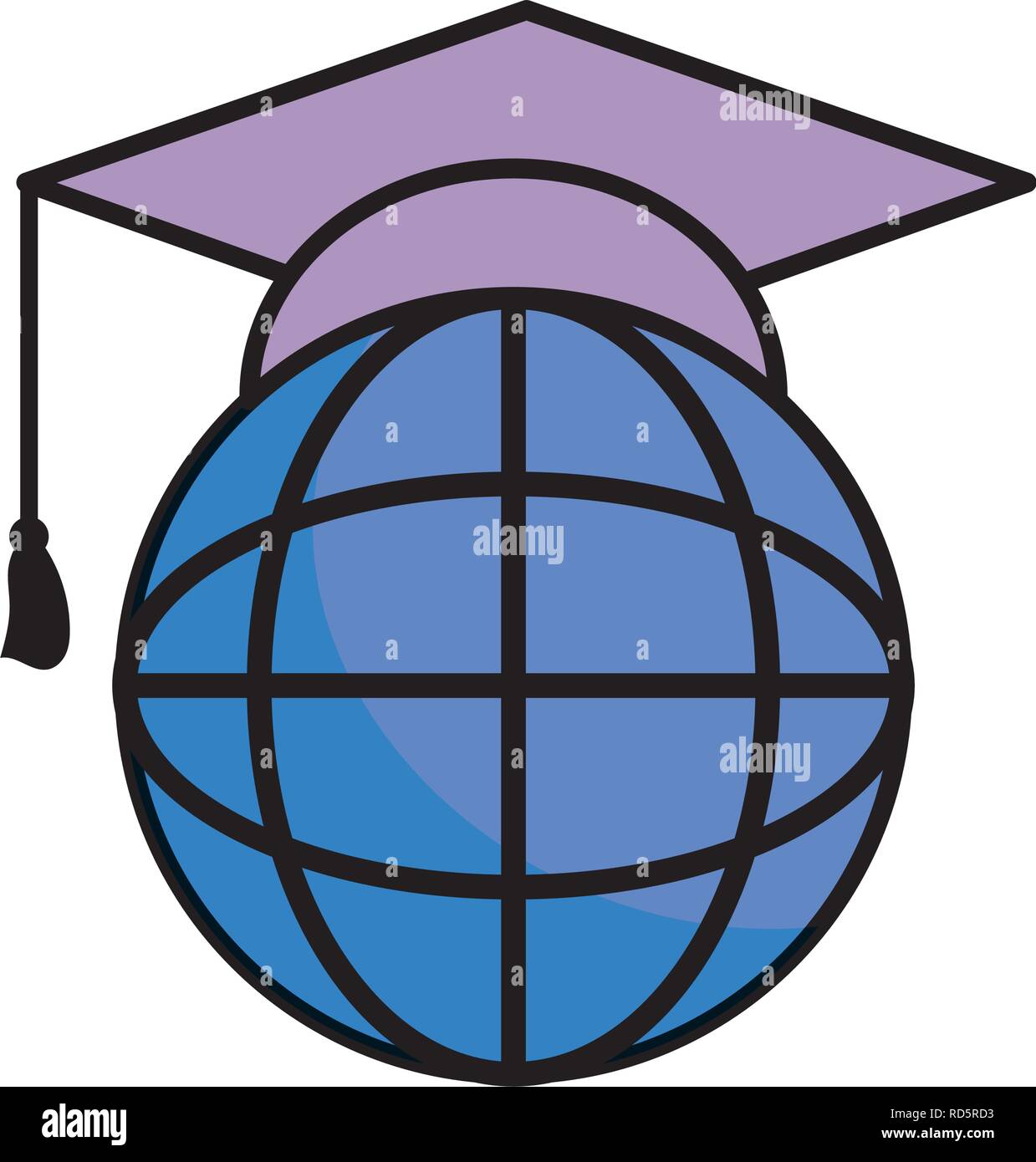 globe and graduation cap Stock Vector Image & Art - Alamy