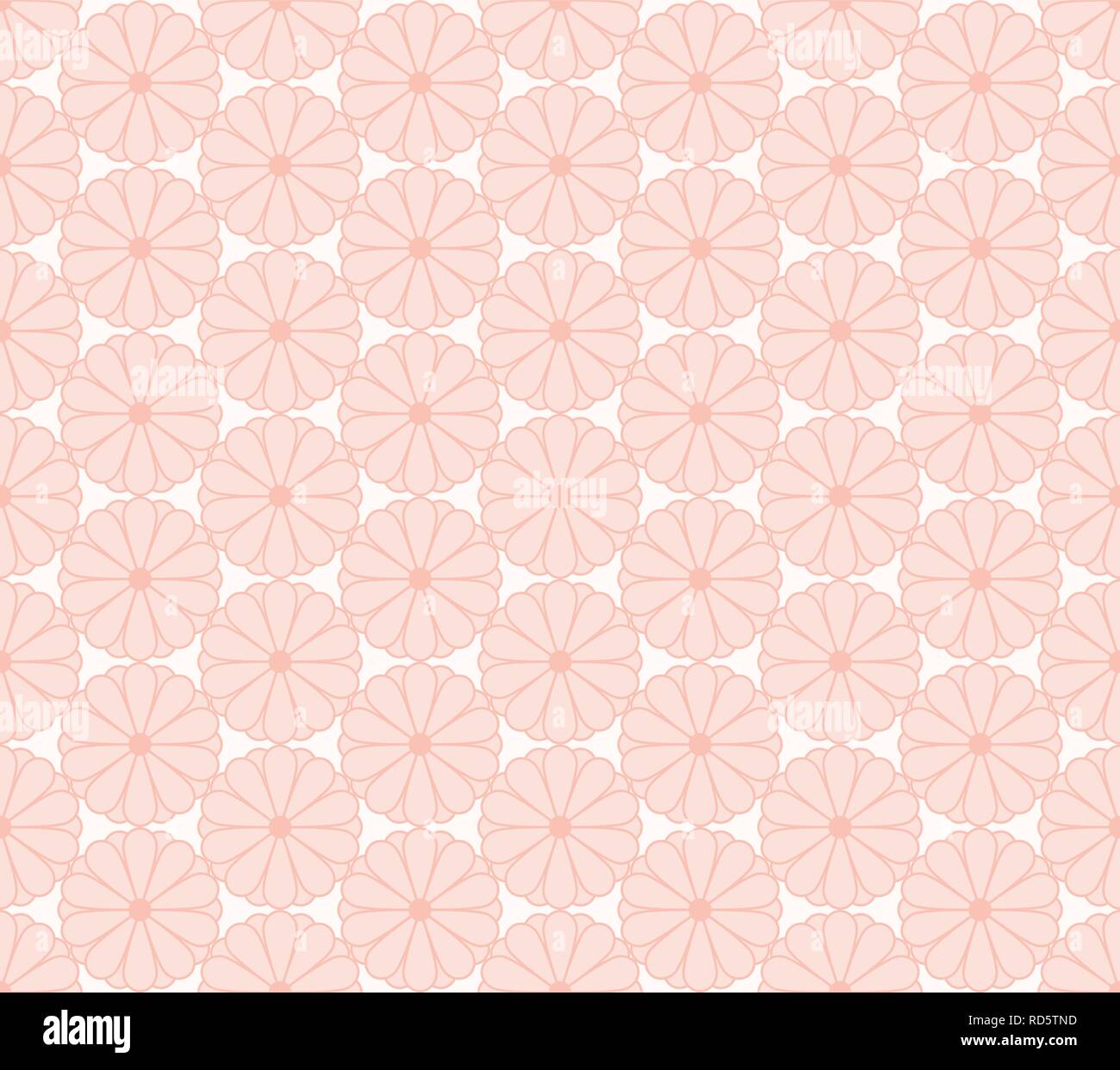Japanese Kiku Chrysanthemum floral vector seamless pattern. Vector ...