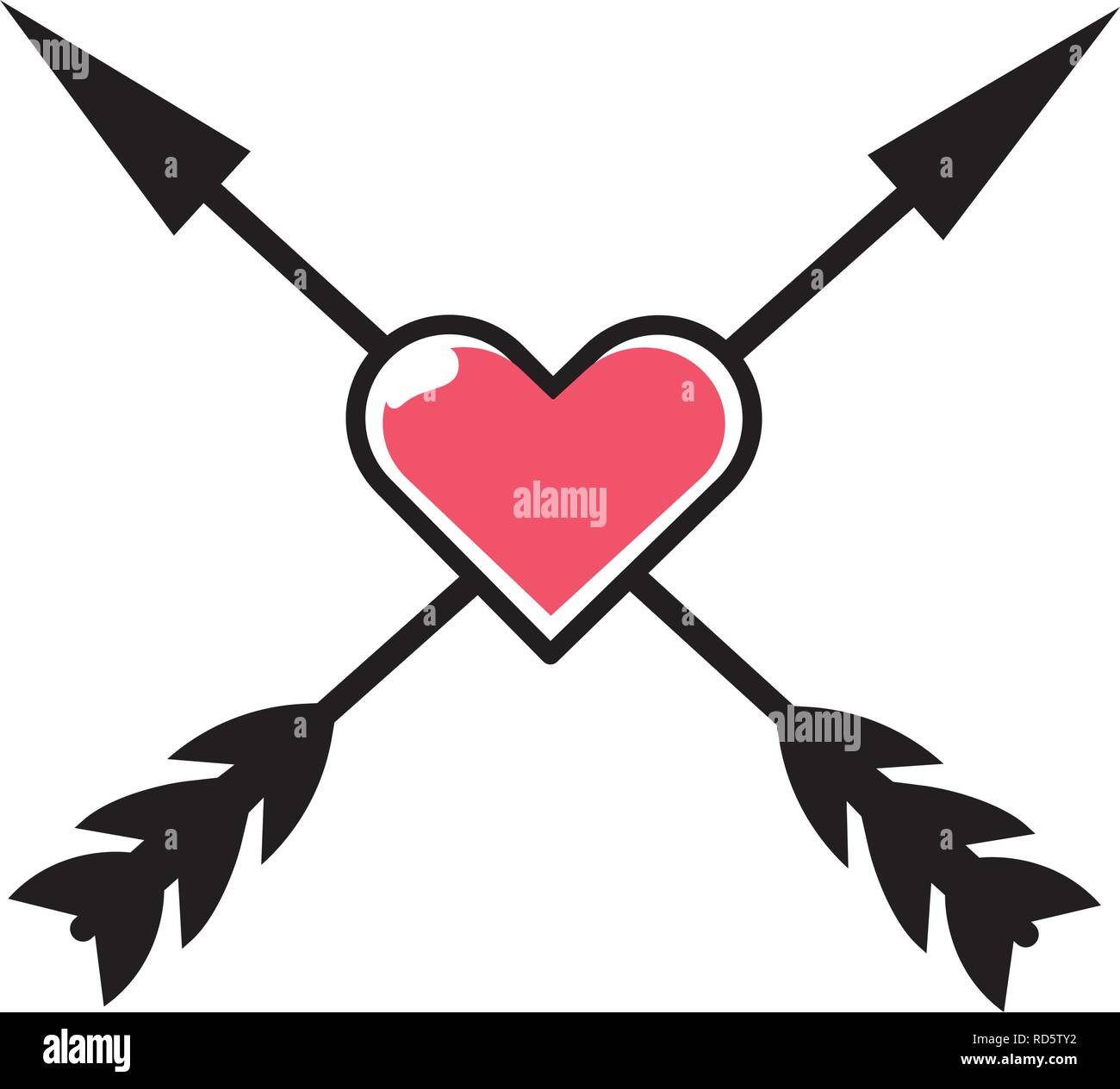 Arrow crossing heart hi-res stock photography and images - Alamy