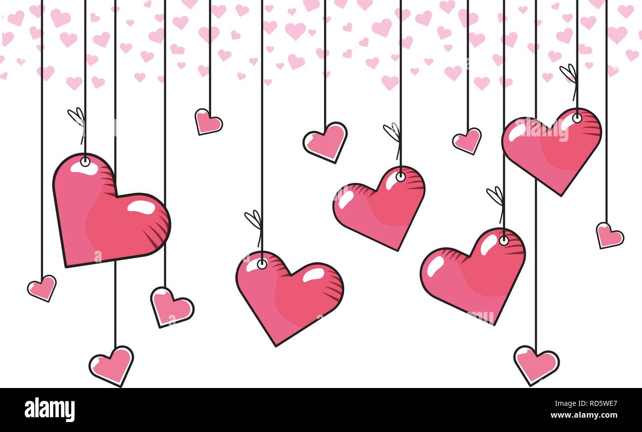 heart hanging background Stock Vector Image & Art - Alamy