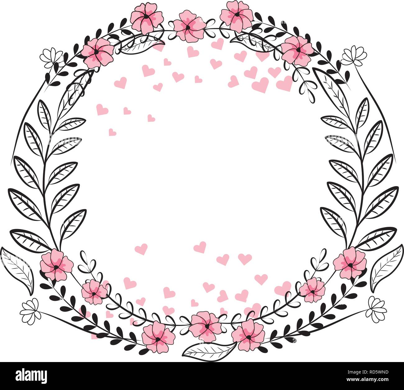 Heart flower arrangement Stock Vector Images - Alamy