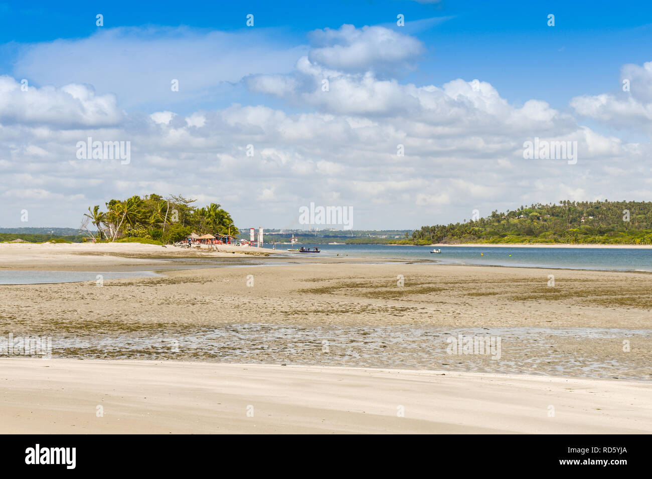 Coroa do Aviao islet on the left and Itamaraca island on the right ...