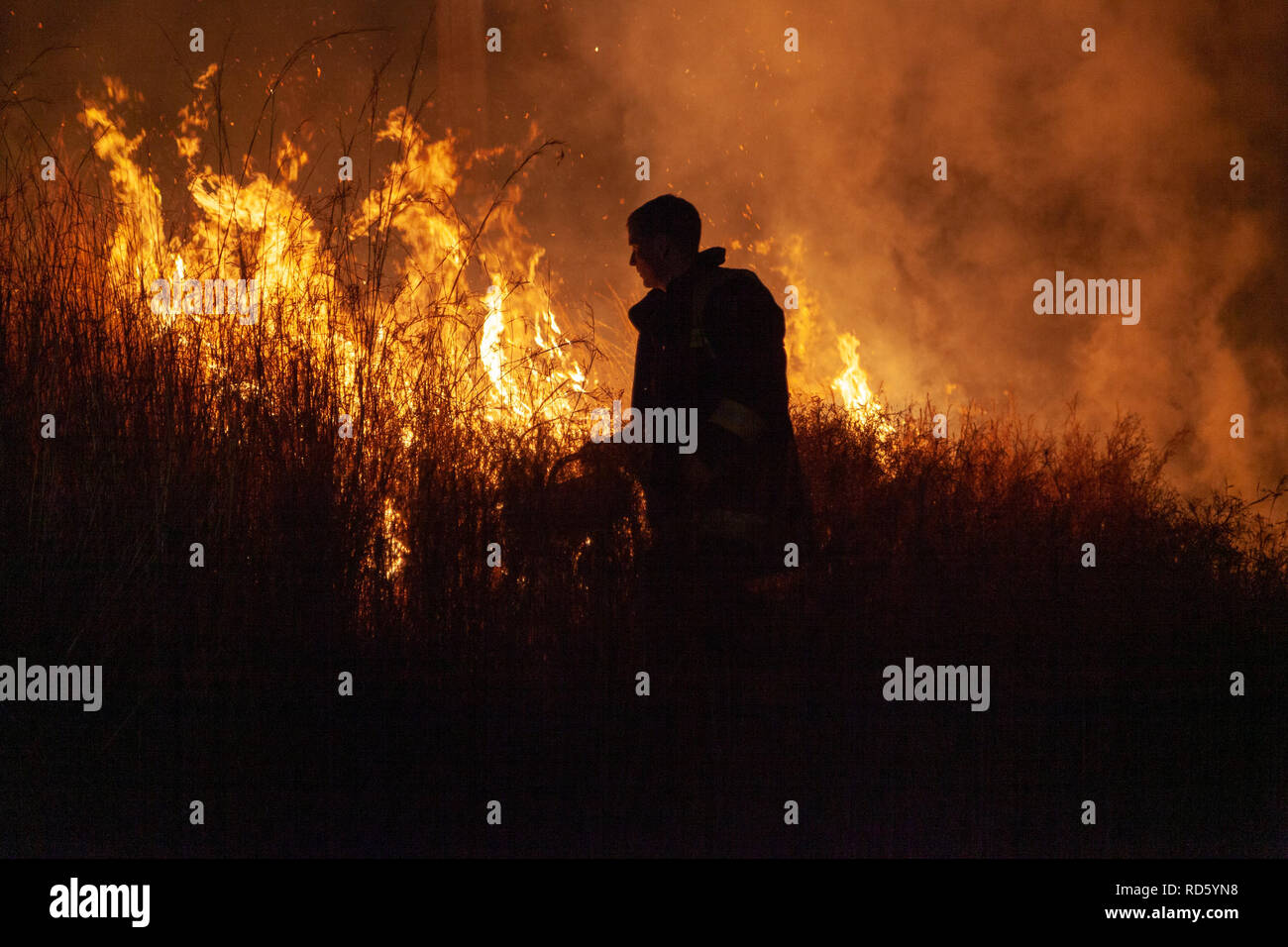 Teralba, NSW/Australia - October 24, 2012: Fireman or firefighter ...
