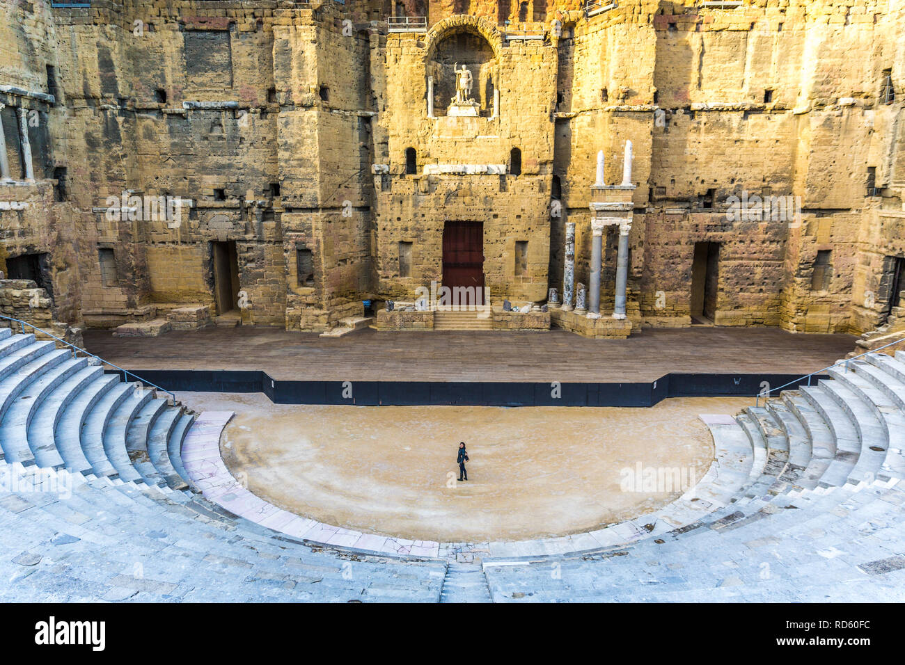 Roman amphitheater in orange hi-res stock photography and images - Alamy