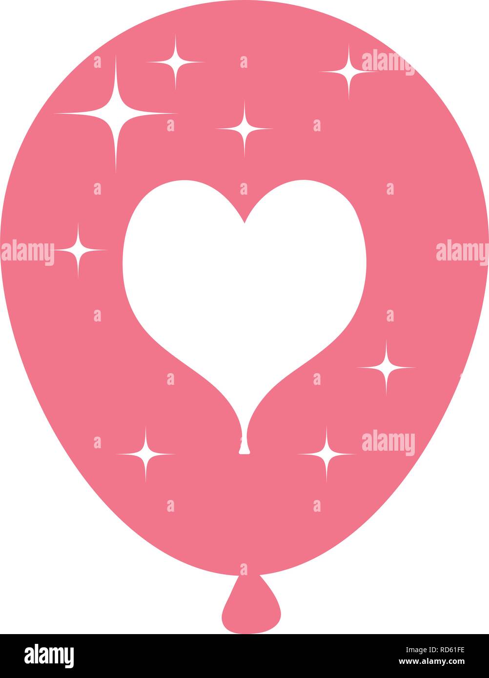 balloon helium floating with heart Stock Vector Image & Art - Alamy