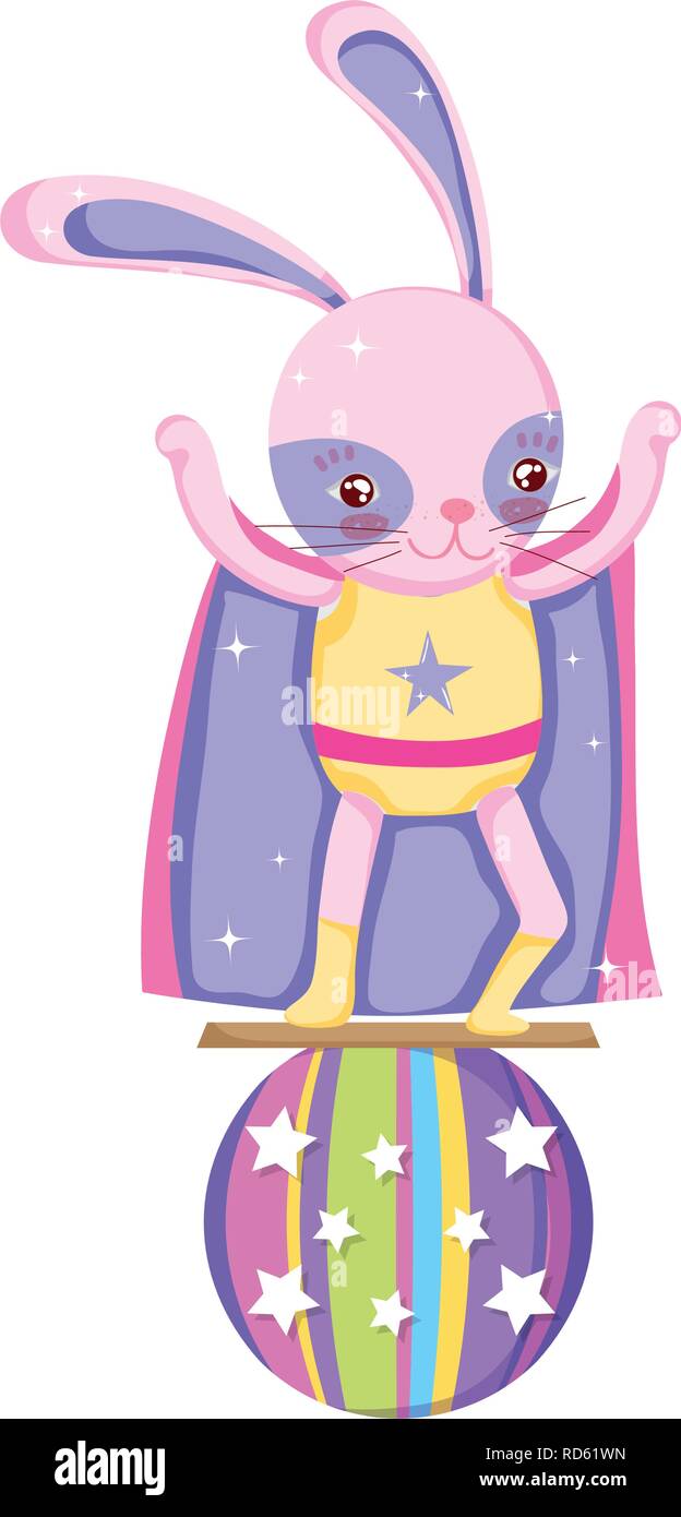 cute circus rabbit with layer in balloon Stock Vector Image & Art - Alamy