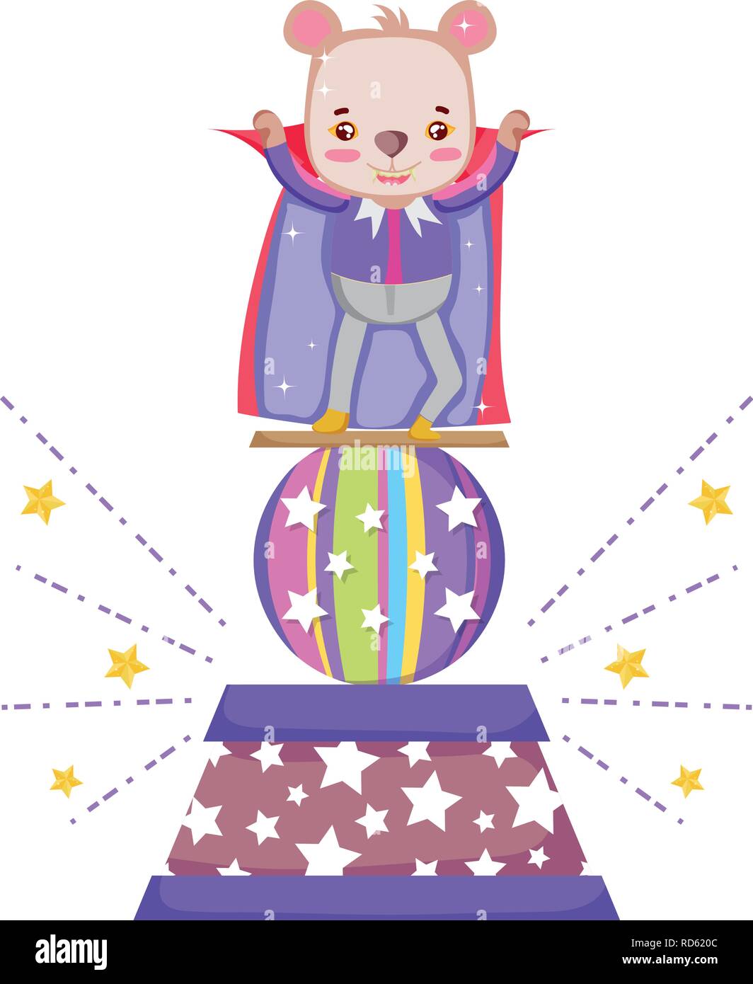 cute circus bear with layer in stage Stock Vector Image & Art - Alamy