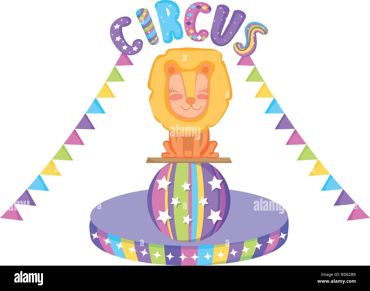 cute lion circus in plastic balloon Stock Vector Image & Art - Alamy