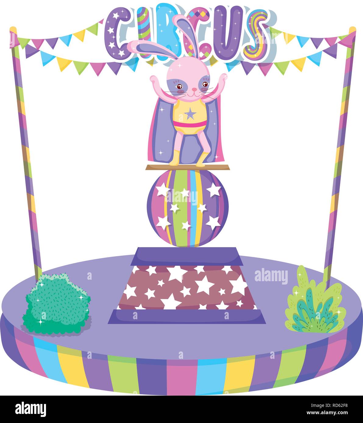 cute circus rabbit with layer Stock Vector Image & Art - Alamy