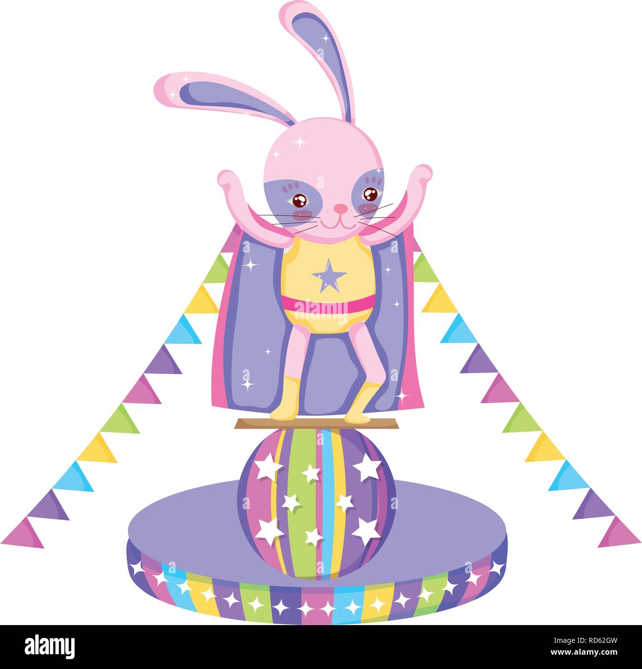 cute circus rabbit with layer in balloon Stock Vector Image & Art - Alamy