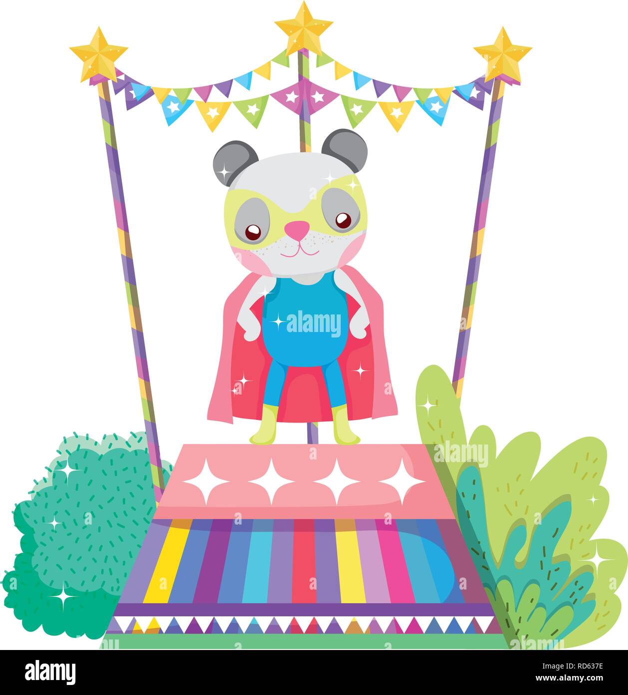 cute circus cat with layer in stage Stock Vector Image & Art - Alamy