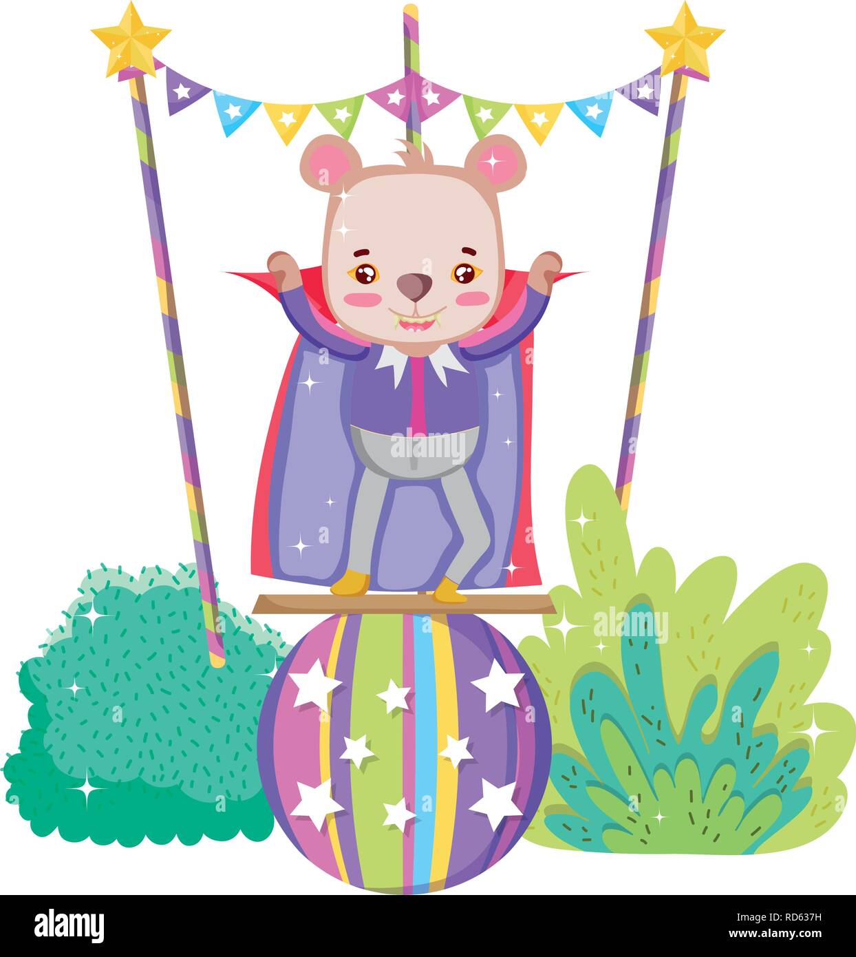 cute circus bear with layer in balloon Stock Vector Image & Art - Alamy