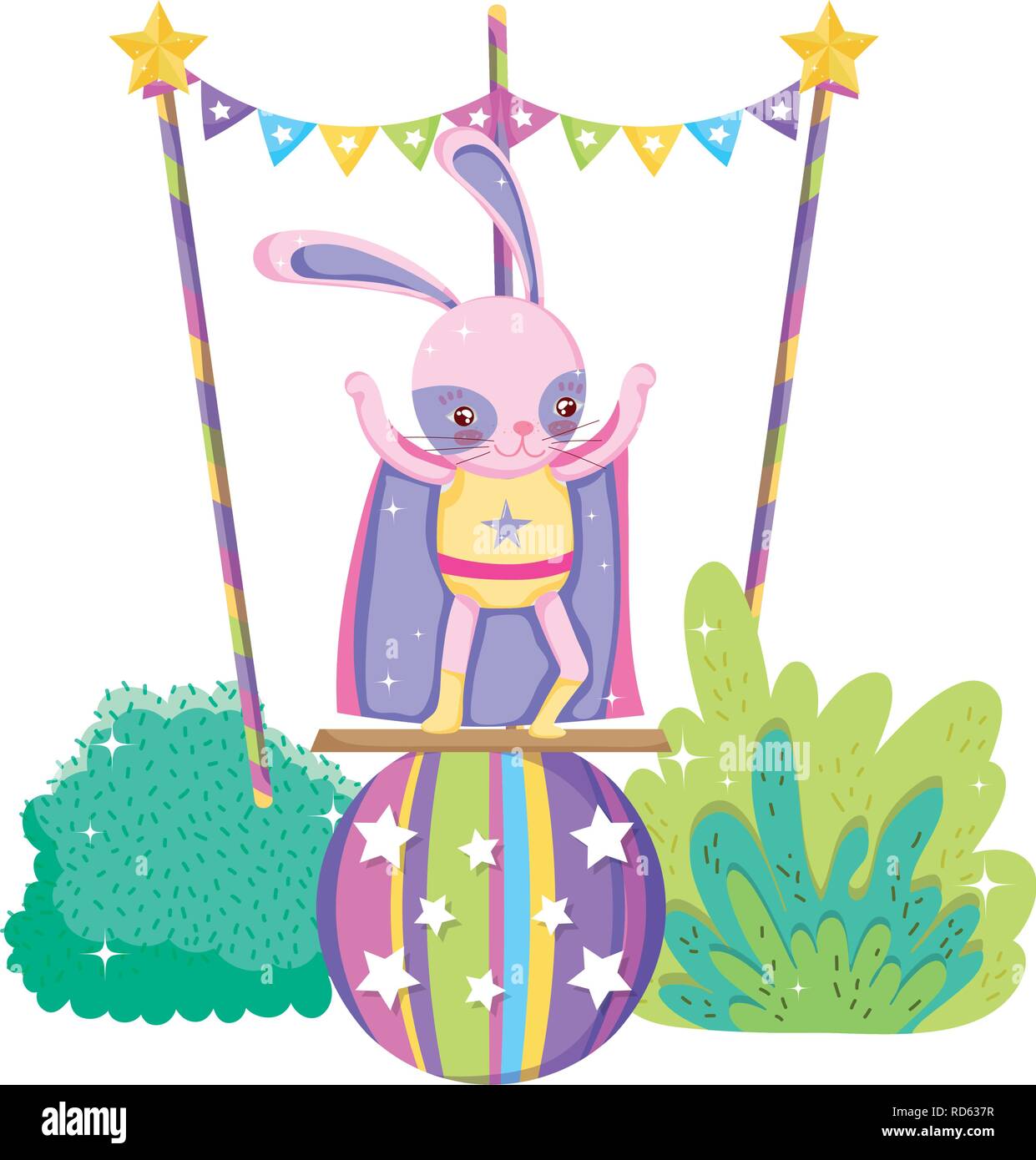 cute circus rabbit with layer in balloon Stock Vector Image & Art - Alamy