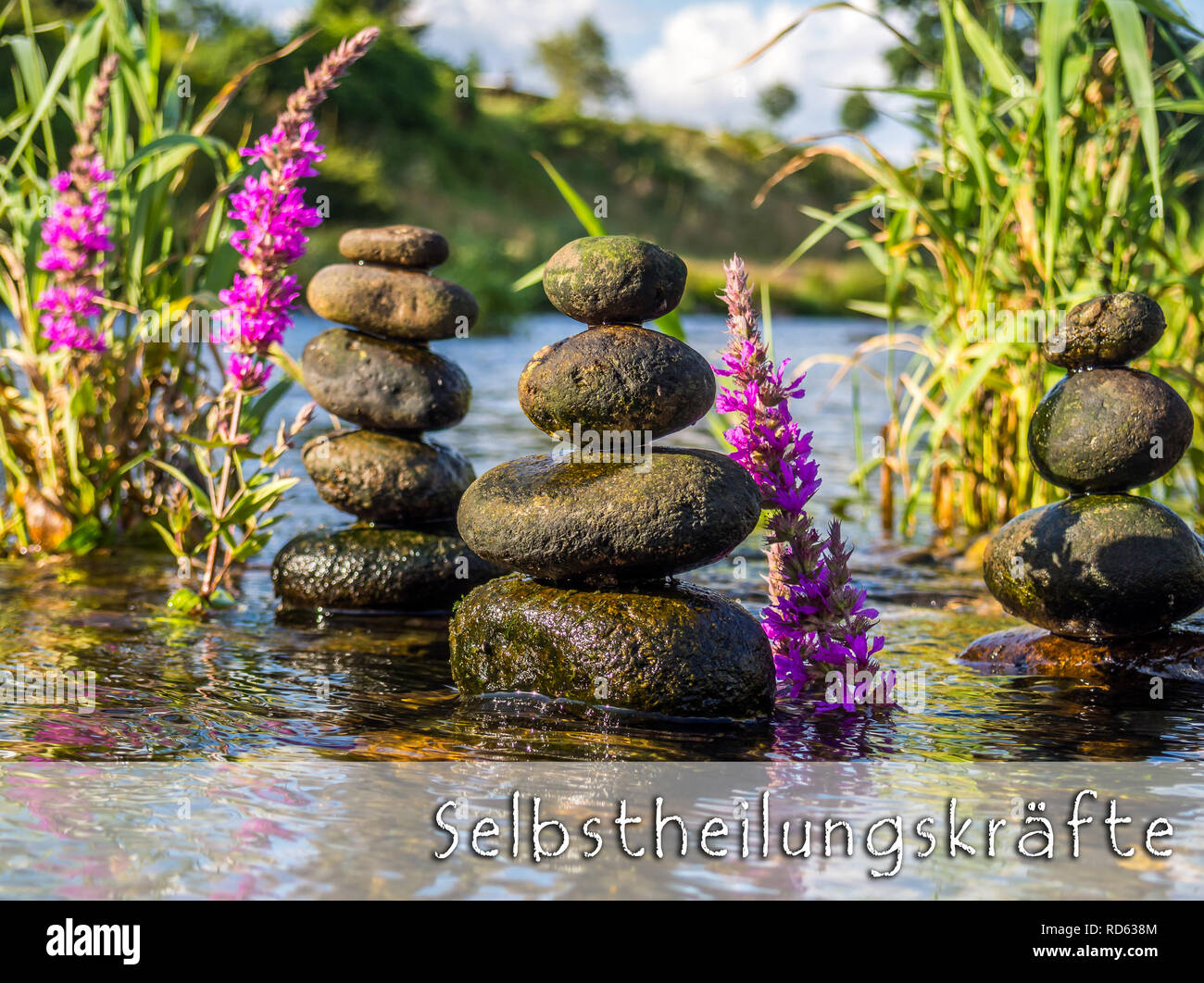 Stones banner self-healing Stock Photo - Alamy