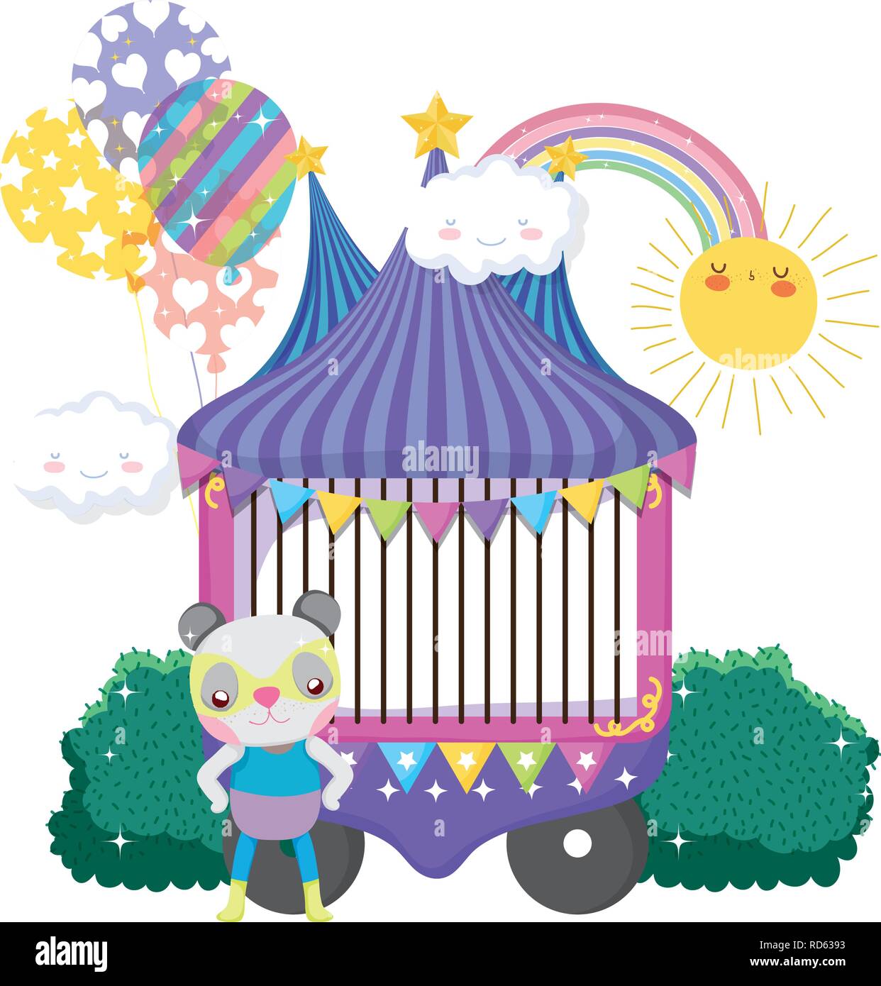 cute circus cat with layer and kiosk Stock Vector Image & Art - Alamy