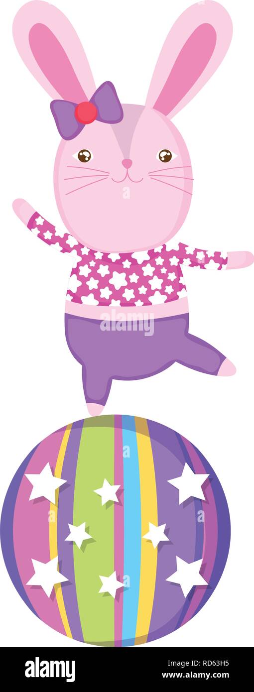 cute circus rabbit in balloon Stock Vector Image & Art - Alamy