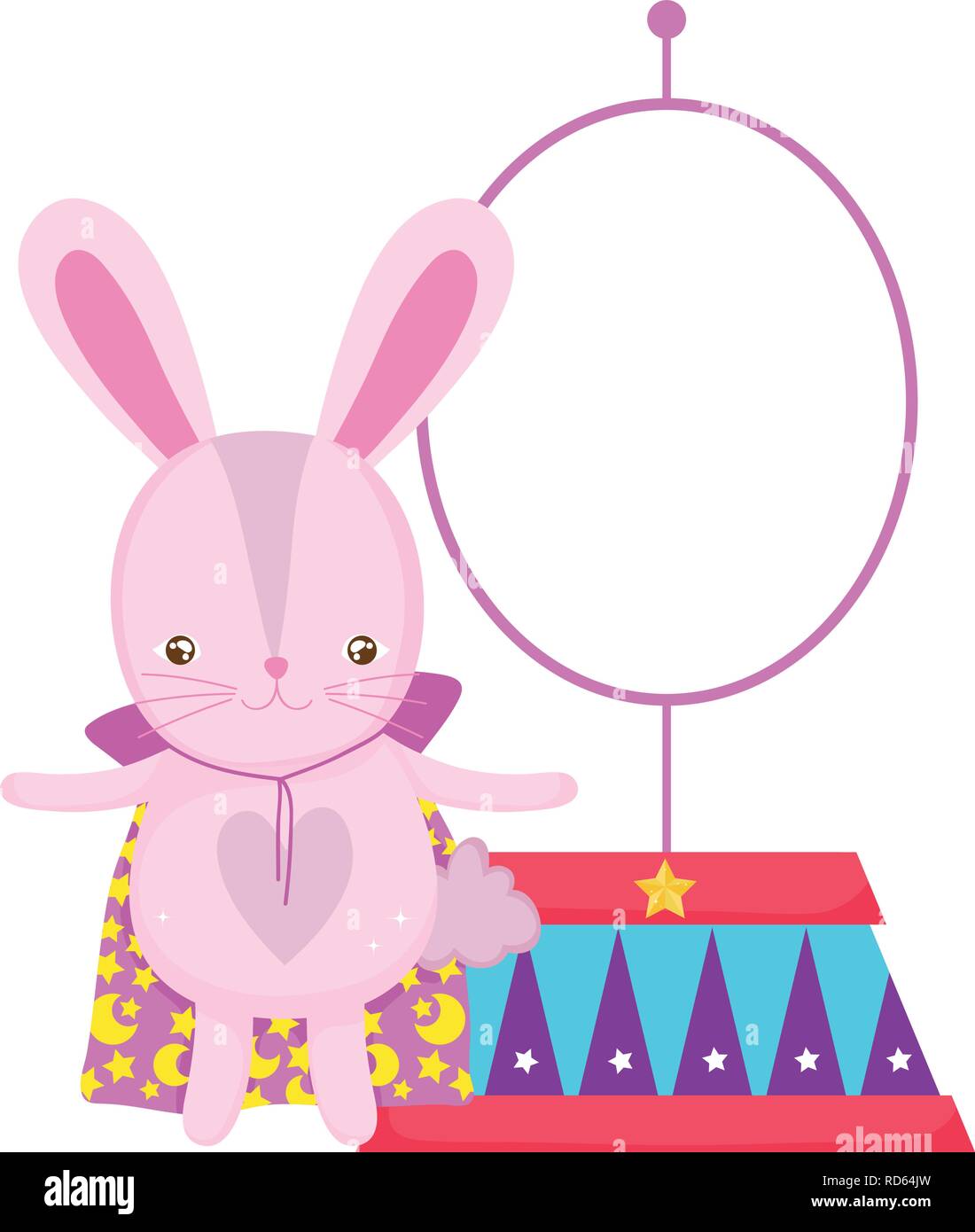 cute circus rabbit jumping fire ring Stock Vector Image & Art - Alamy