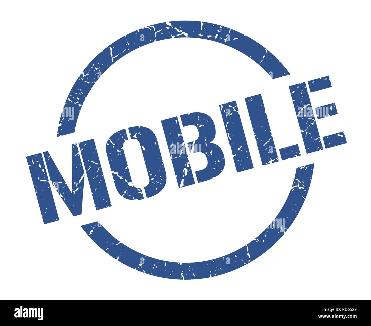 Mobile stamp round vintage Stock Vector Images - Alamy
