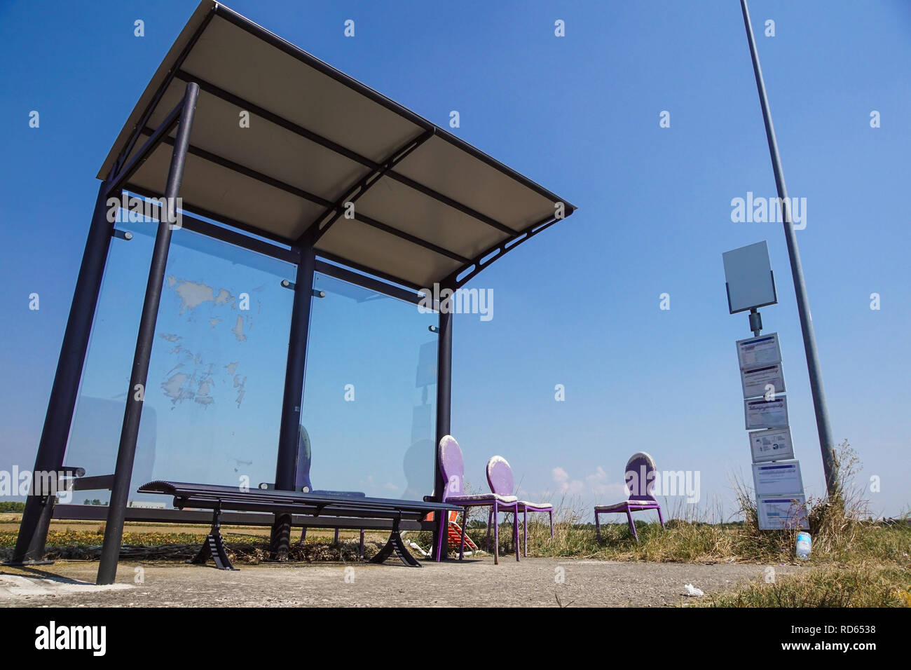 Old bus stop sign hi-res stock photography and images - Alamy