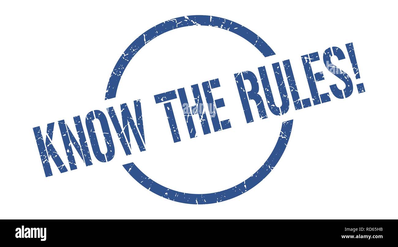 know the rules! blue round stamp Stock Vector Image & Art - Alamy