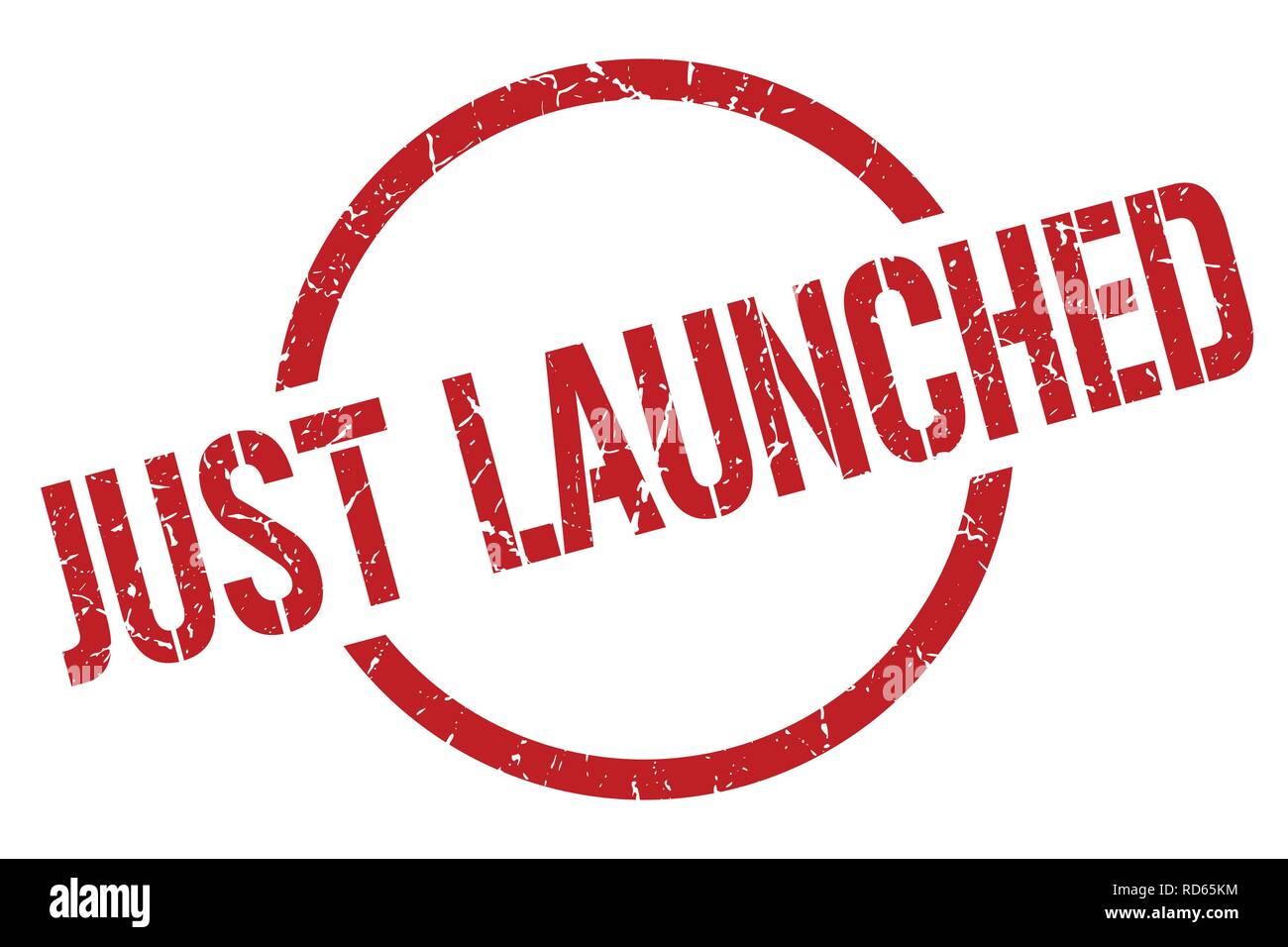 just launched red round stamp Stock Vector Image & Art - Alamy