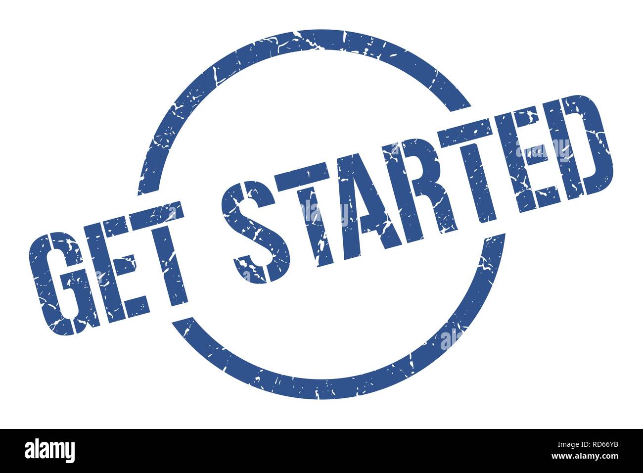 get started blue round stamp Stock Vector Image & Art - Alamy