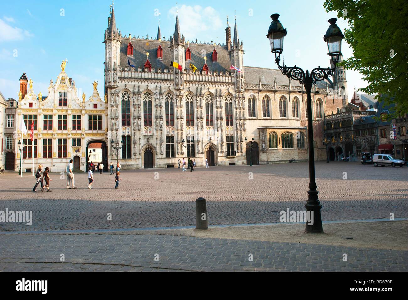 Castle Square and city hall, historic centre of Bruges, Unesco World ...