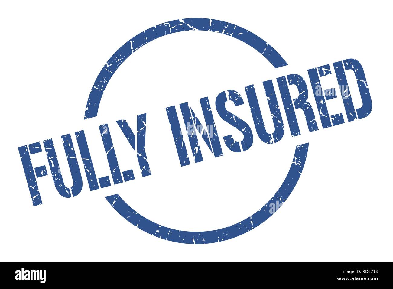 fully insured blue round stamp Stock Vector Image & Art - Alamy