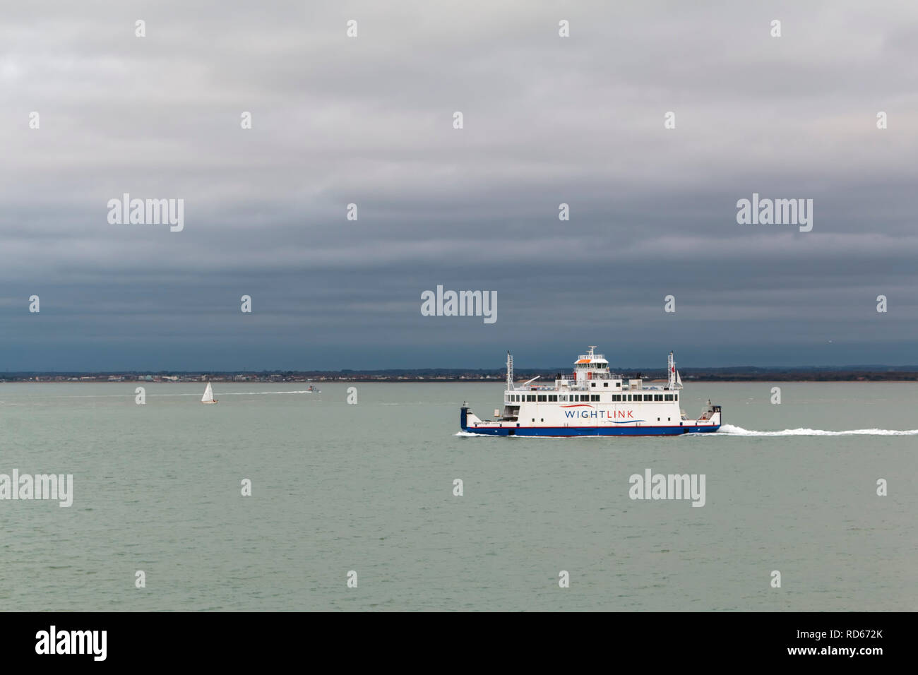 Isle of Wight Ferry crossing the solent Stock Photo - Alamy