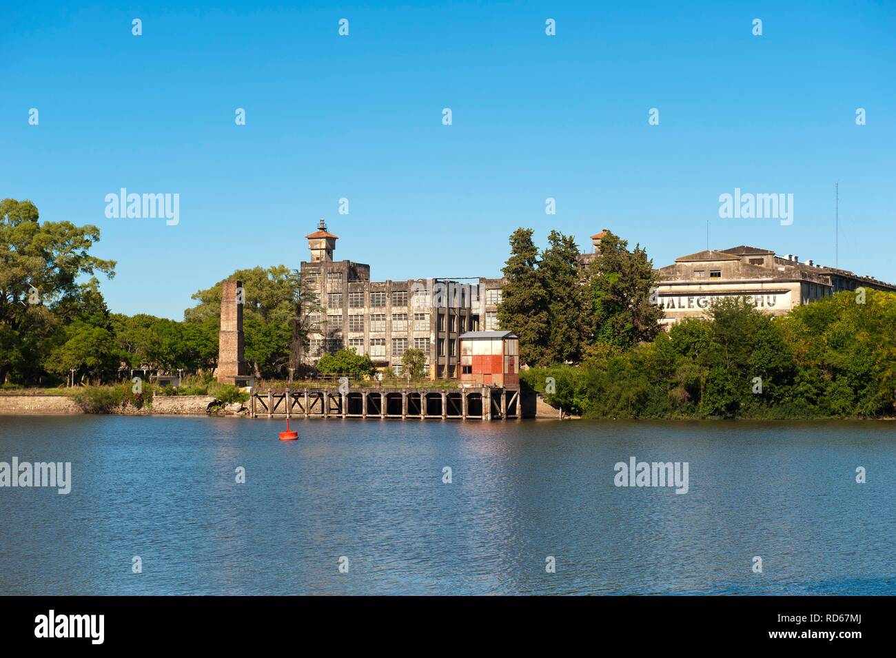 Former refrigerated warehouses along the Gualeguaychu River, Entre Rios ...
