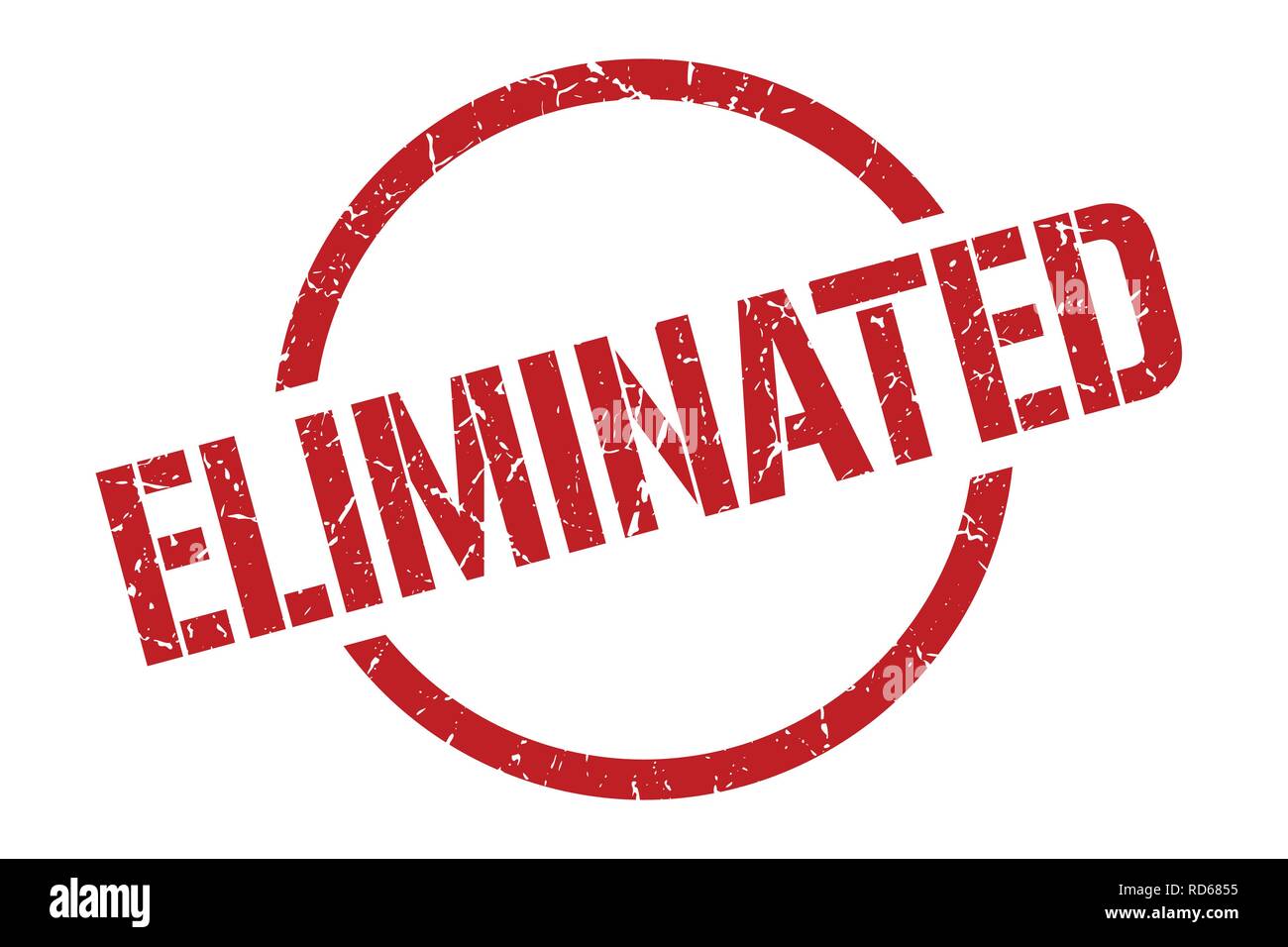 eliminated red round stamp Stock Vector Image & Art - Alamy