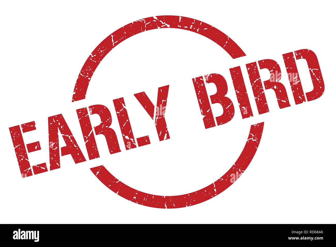 early bird red round stamp Stock Vector Image & Art - Alamy