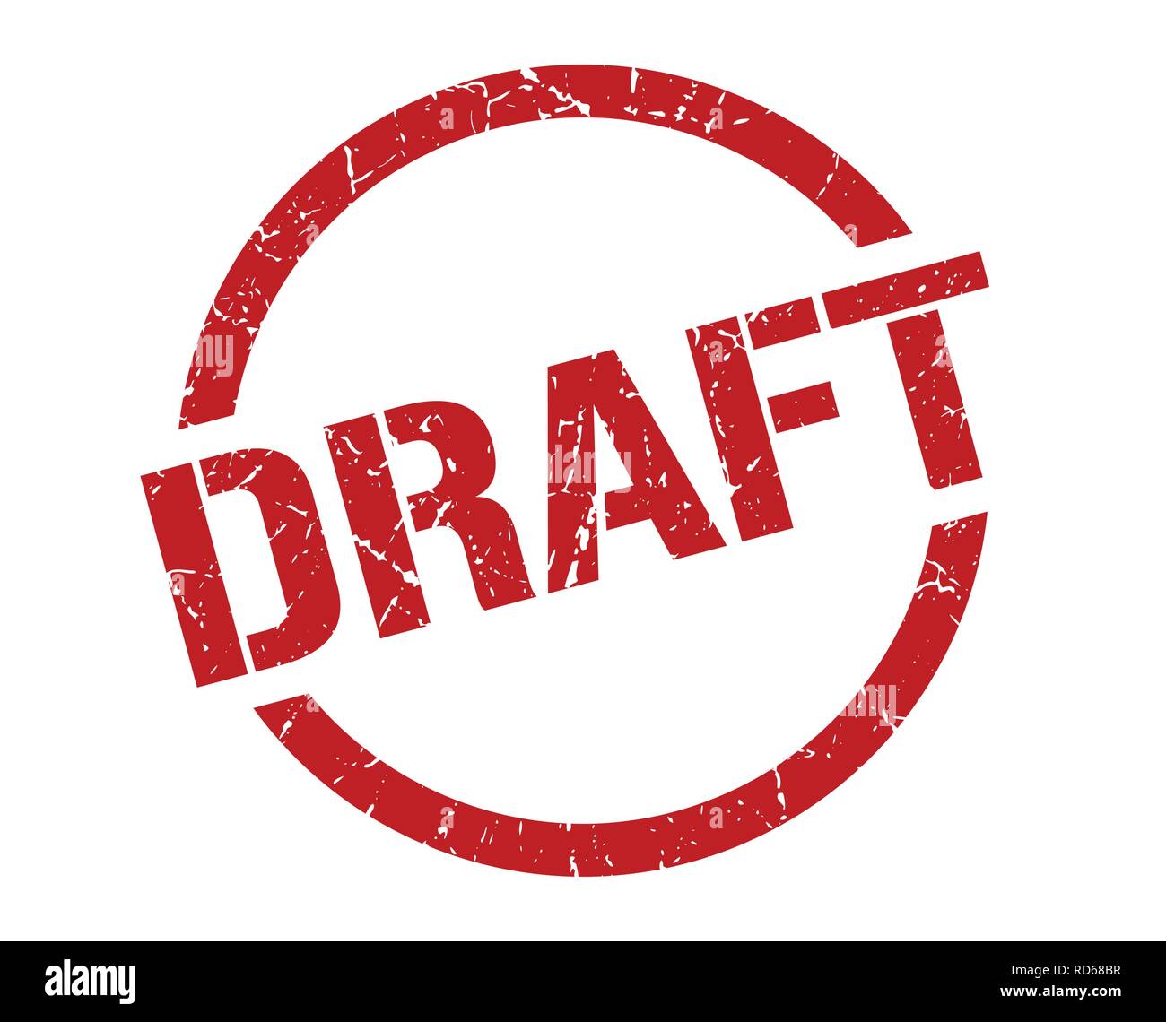draft red round stamp Stock Vector Image & Art - Alamy