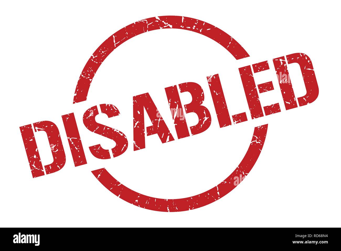 disabled red round stamp Stock Vector Image & Art - Alamy