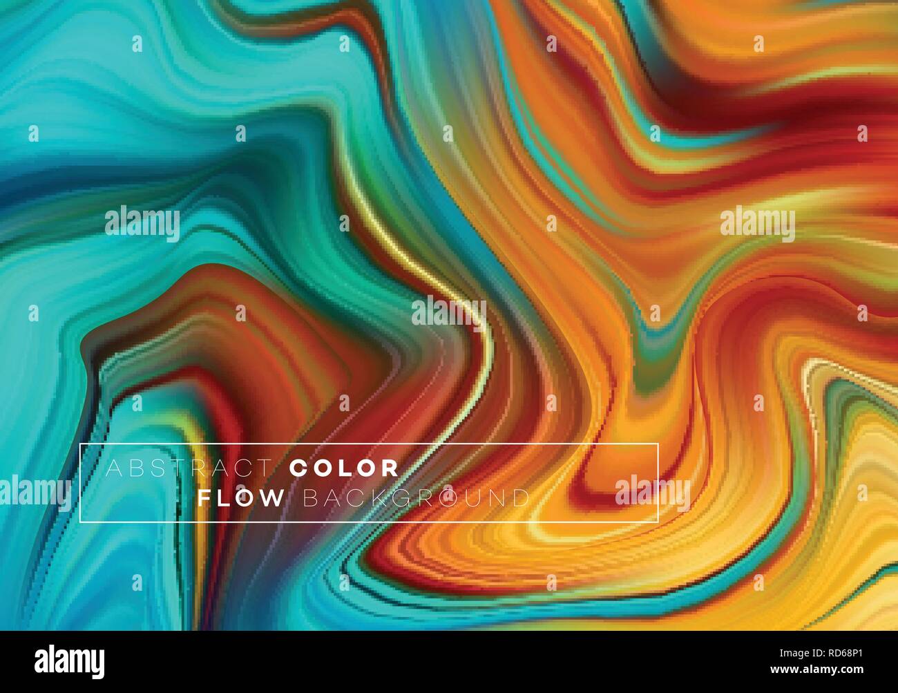 Modern colorful flow poster. Wave Liquid shape in black color ...
