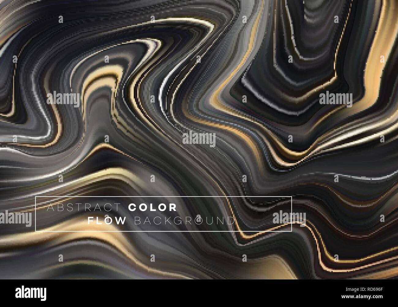 Modern colorful flow poster. Wave Liquid shape in black color ...