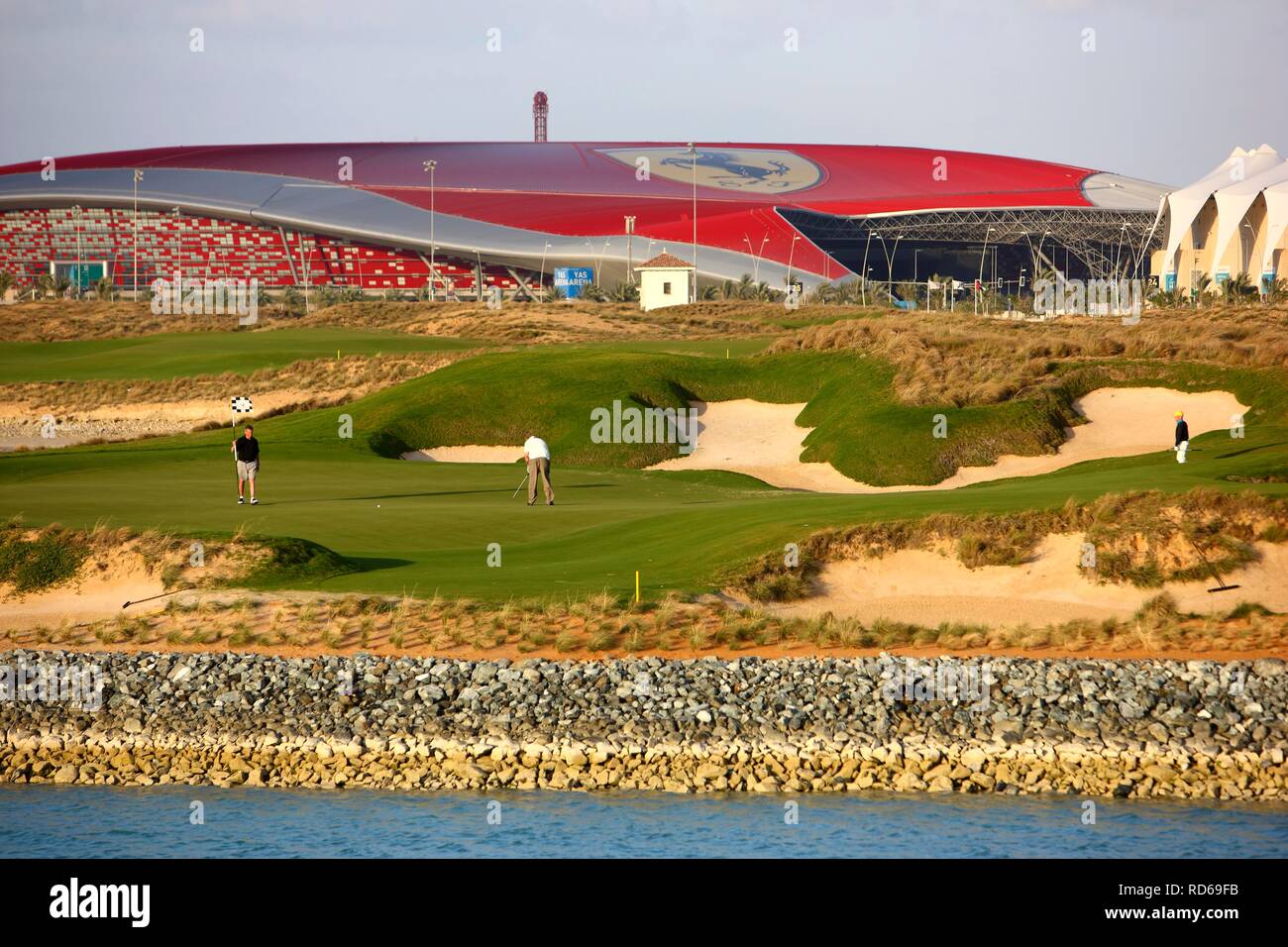Golf course Yas-Links on Yas Island, a typical 18-hole links course ...