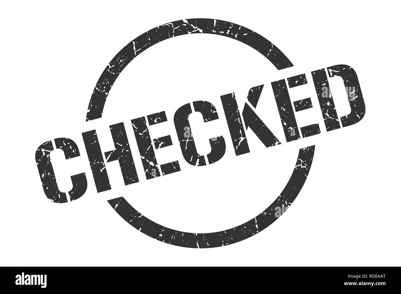 Checked stamp sign seal Black and White Stock Photos & Images - Alamy