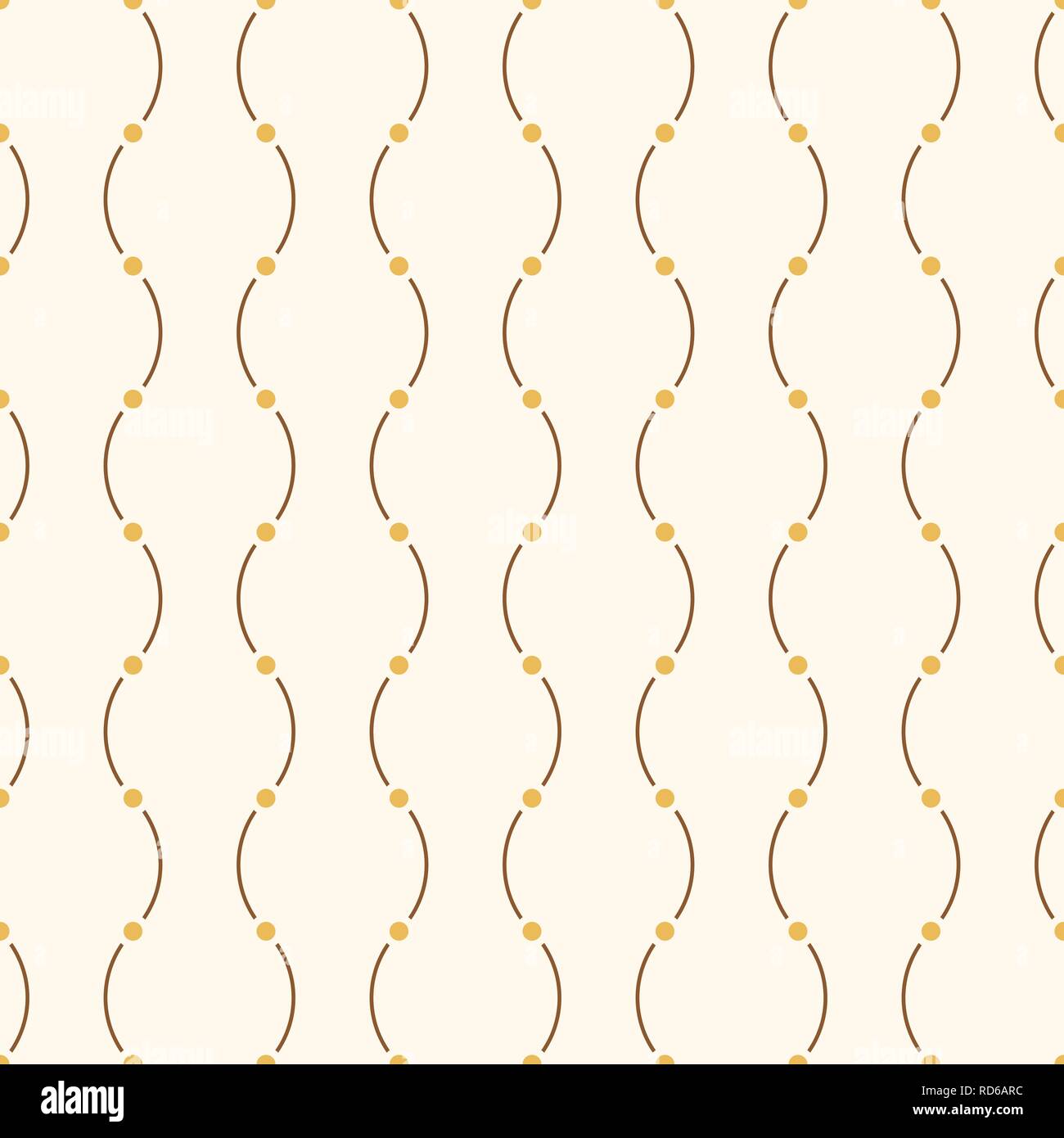 Vector Seamless Minimalistic Pattern Of Curved Lines With Dots In Nodes Modern Stylish Texture