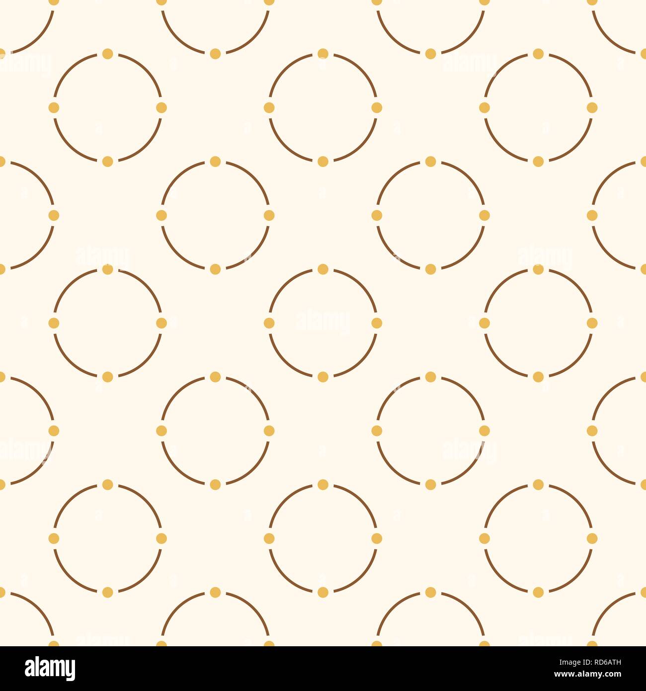 Abstract seamless minimalistic pattern. Repeating ornament of circles ...